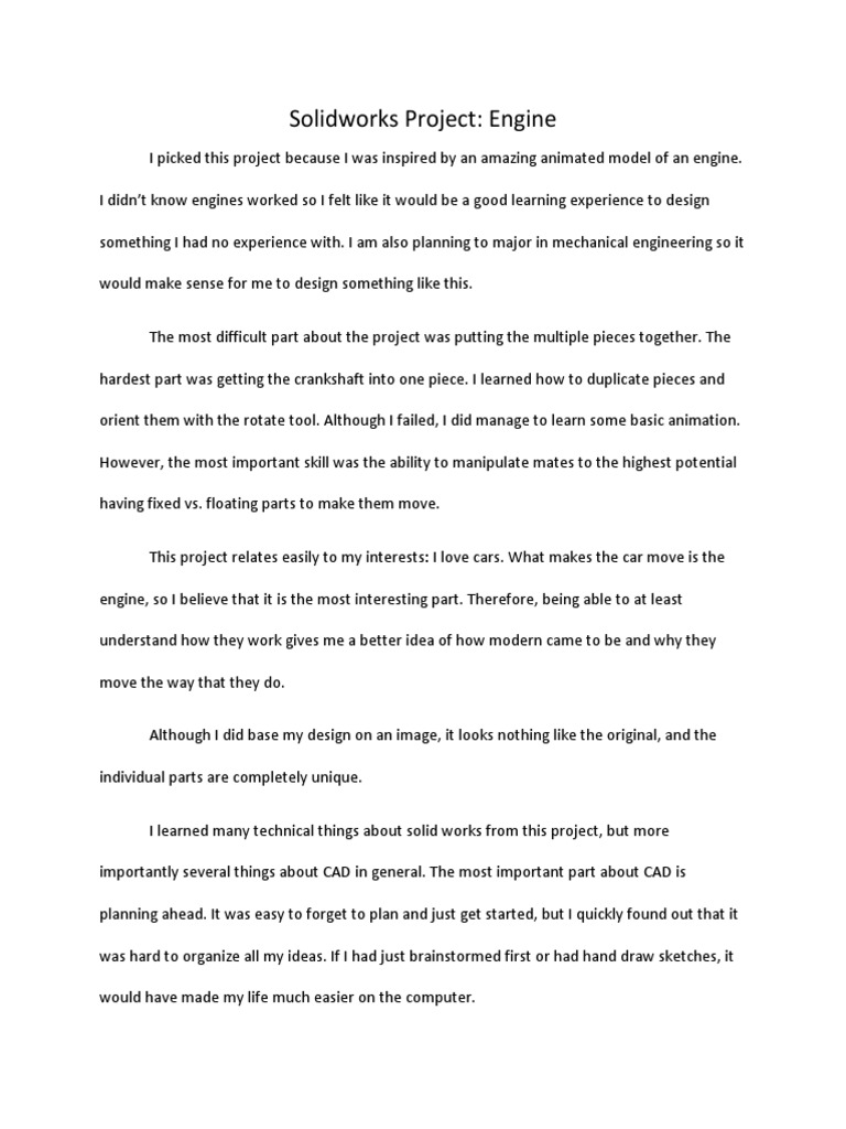 Solidworks Project | PDF