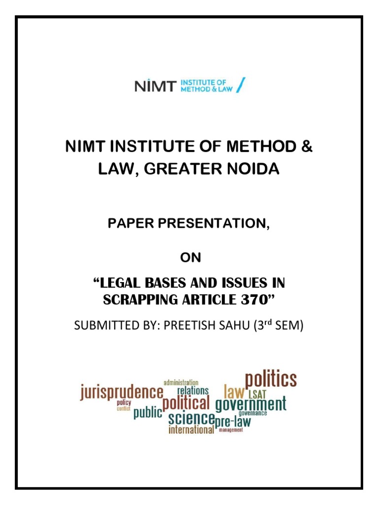 Article 370 | PDF | Official Documents | Legal Documents