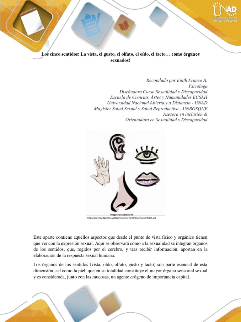 Los Cinco Sentidos La Vista, El Gusto, El Olfato, El Oido, El Tacto ...