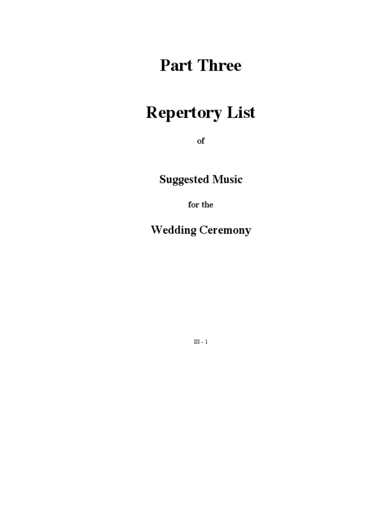 Part Three Repertory List: Suggested Music | Download Free PDF | Johann ...