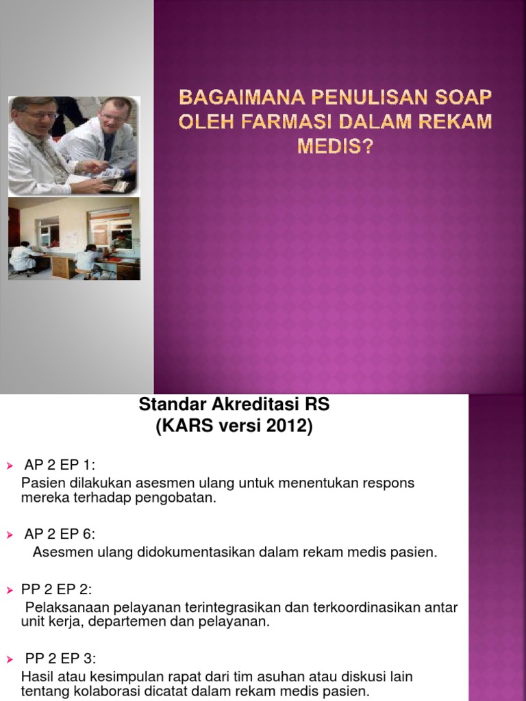 Proses SOAP dalam Rekam Medis Farmasi | PDF