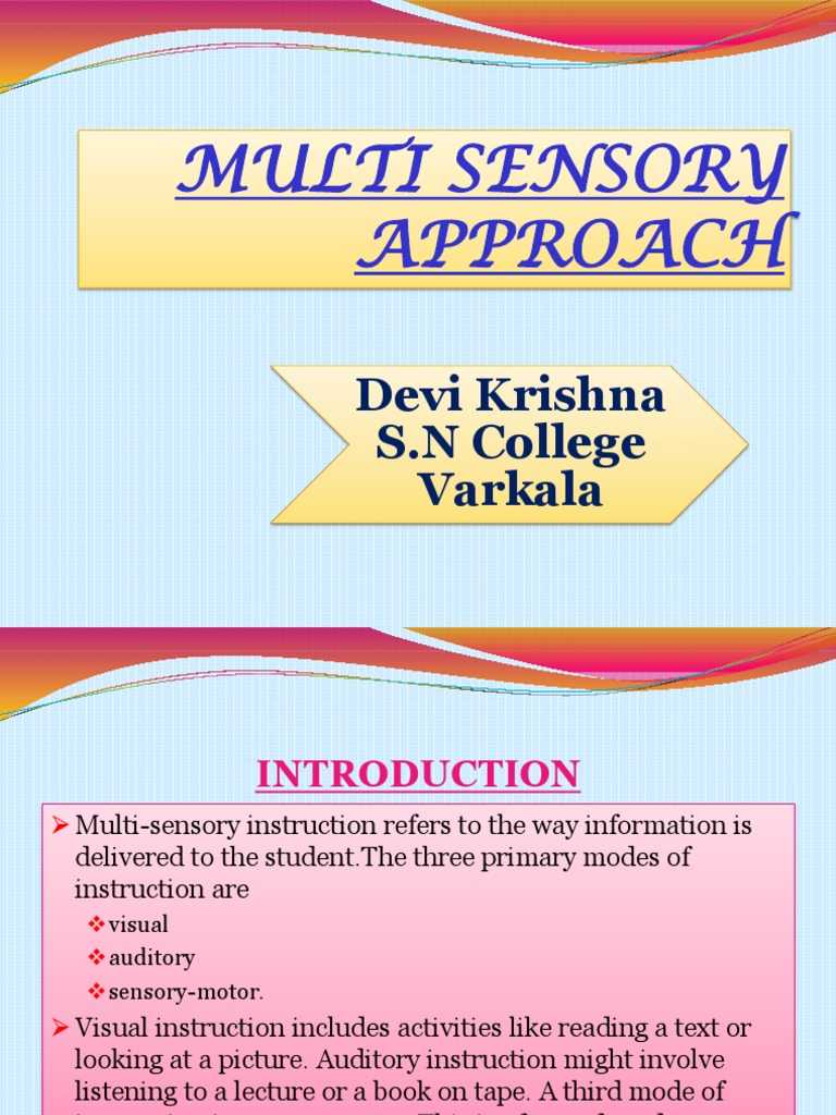 Multi Sensory Approach | PDF | Perception | Learning
