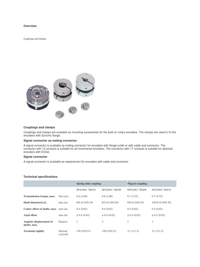 Couplings and Clamps: Spring Disk Coupling Plug-In Coupling | PDF