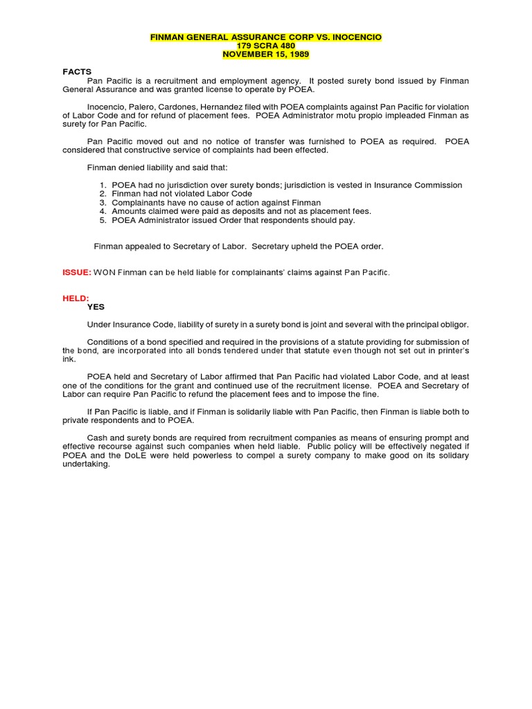 Finman General Assurance Corp vs. Inocencio | PDF Finman General Assurance Corp vs. Inocencio | PDF