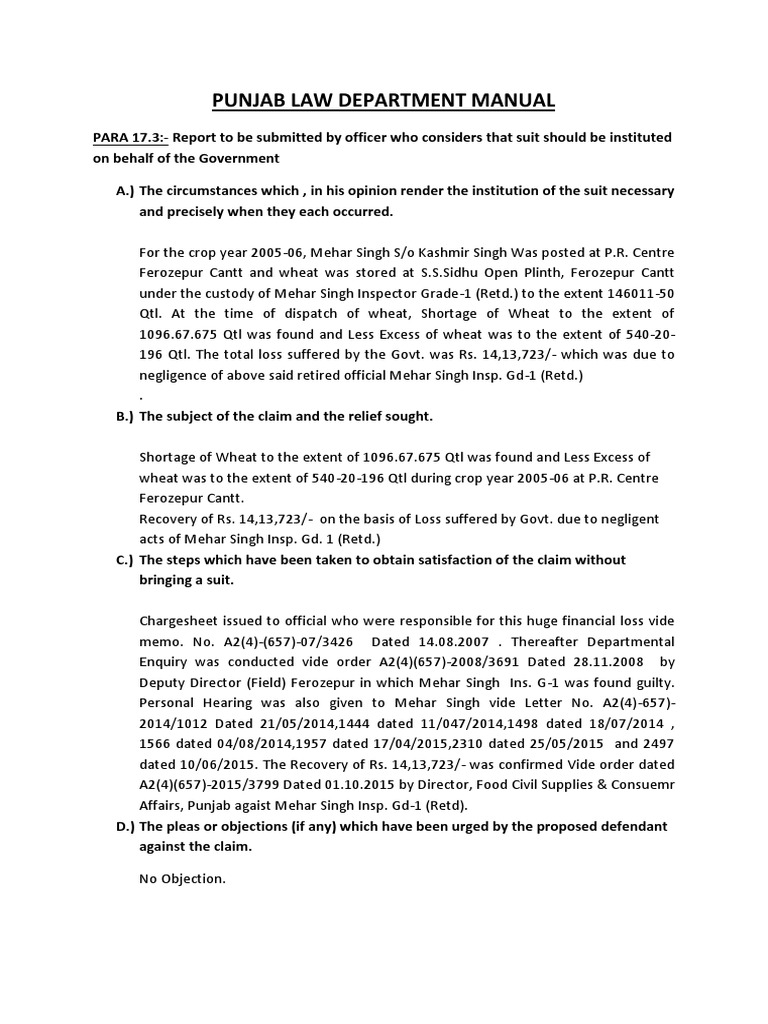 Punjab Law Department Manual 2005-06 | PDF | Lawsuit | Government