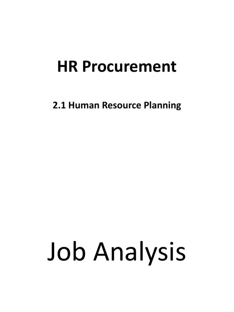 HR Procurement: 2.1 Human Resource Planning | PDF | Human Resources ...