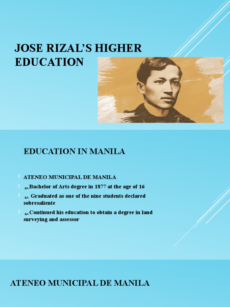 Jose Rizals Education In The Philippines The Awakening SSLG Corner