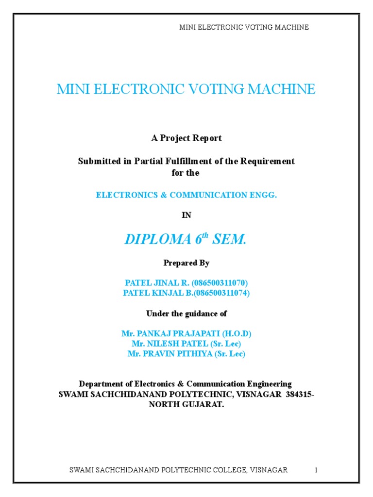Electronic Voting Machine Pdf Soldering Light Emitting Diode