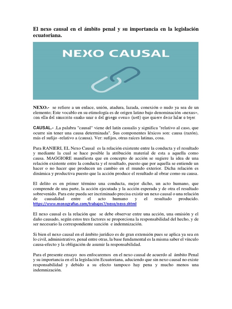 Nexo Causal En El Ámbito Jurídico: Definición Y Casos Prácticos – XNCUC