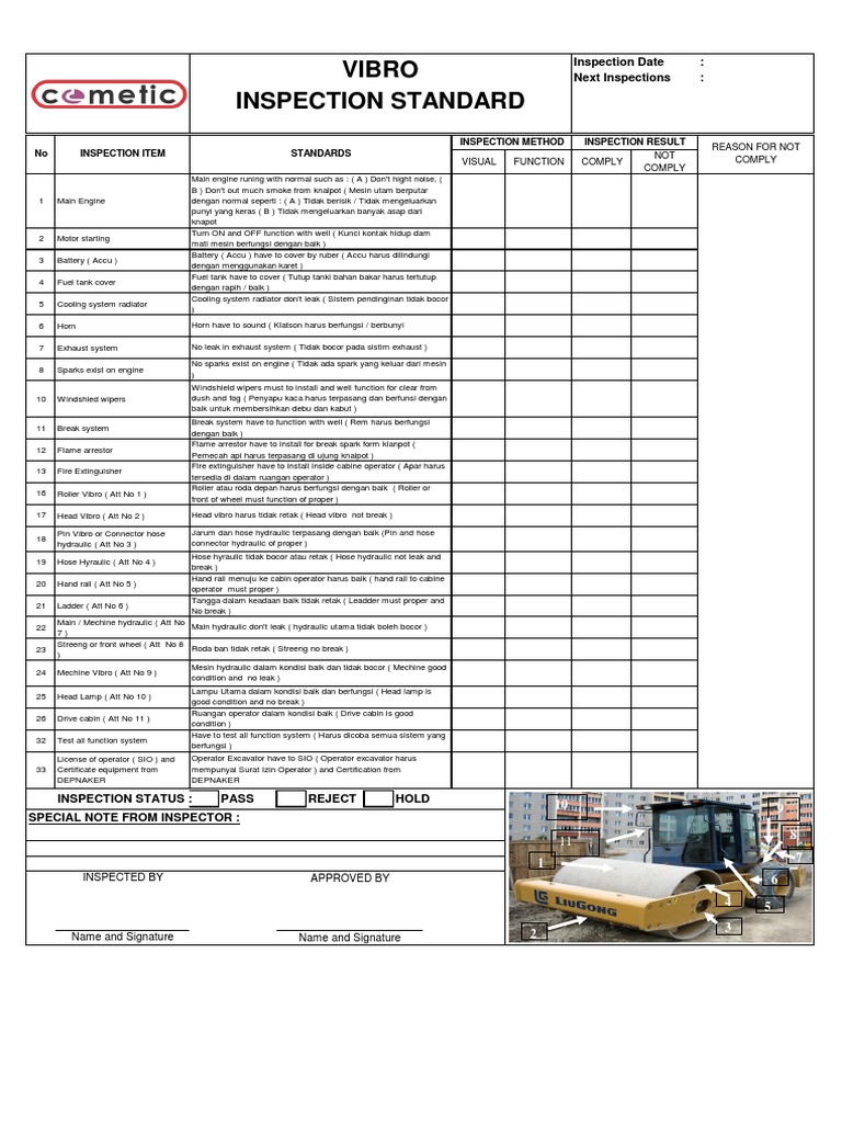 Checklist Daily Vibro | PDF