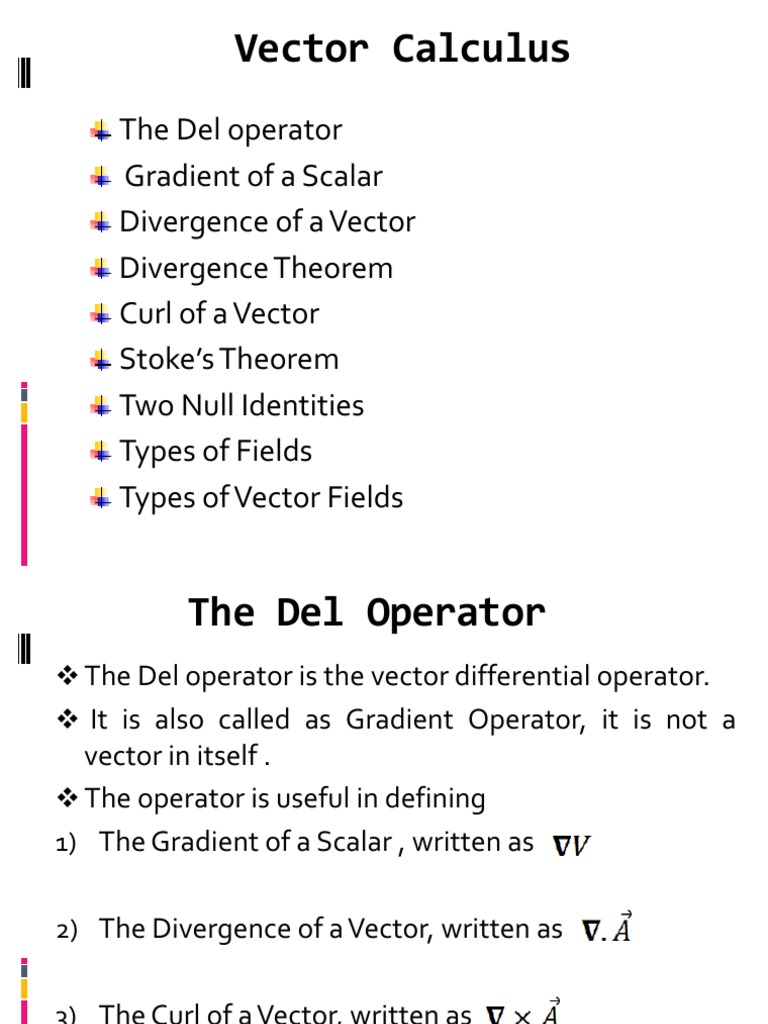 Vector Calculus | PDF | Divergence | Gradient