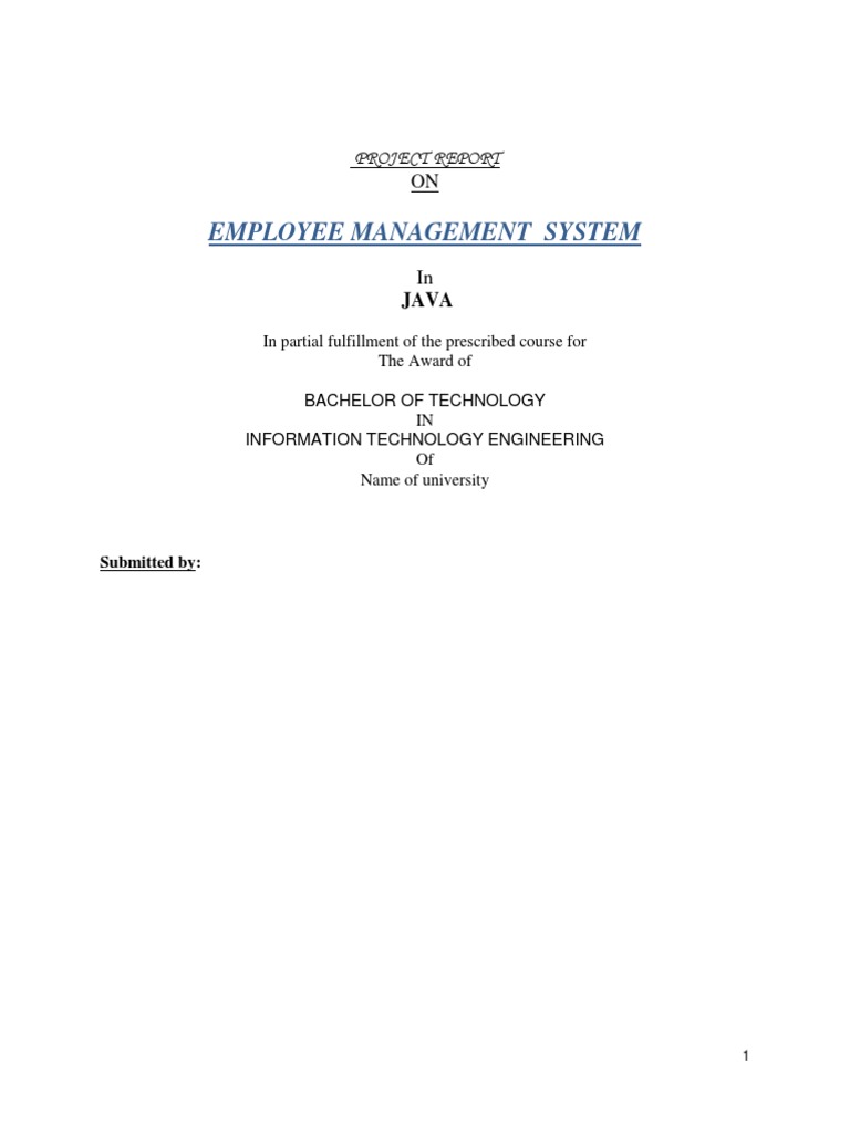 Employee Management System Report | PDF | Software Development | Object ...