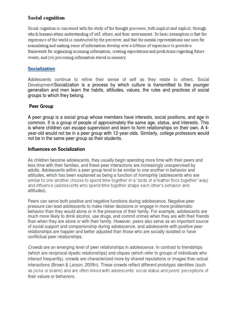 Understanding Social Development Through Social Cognition ...