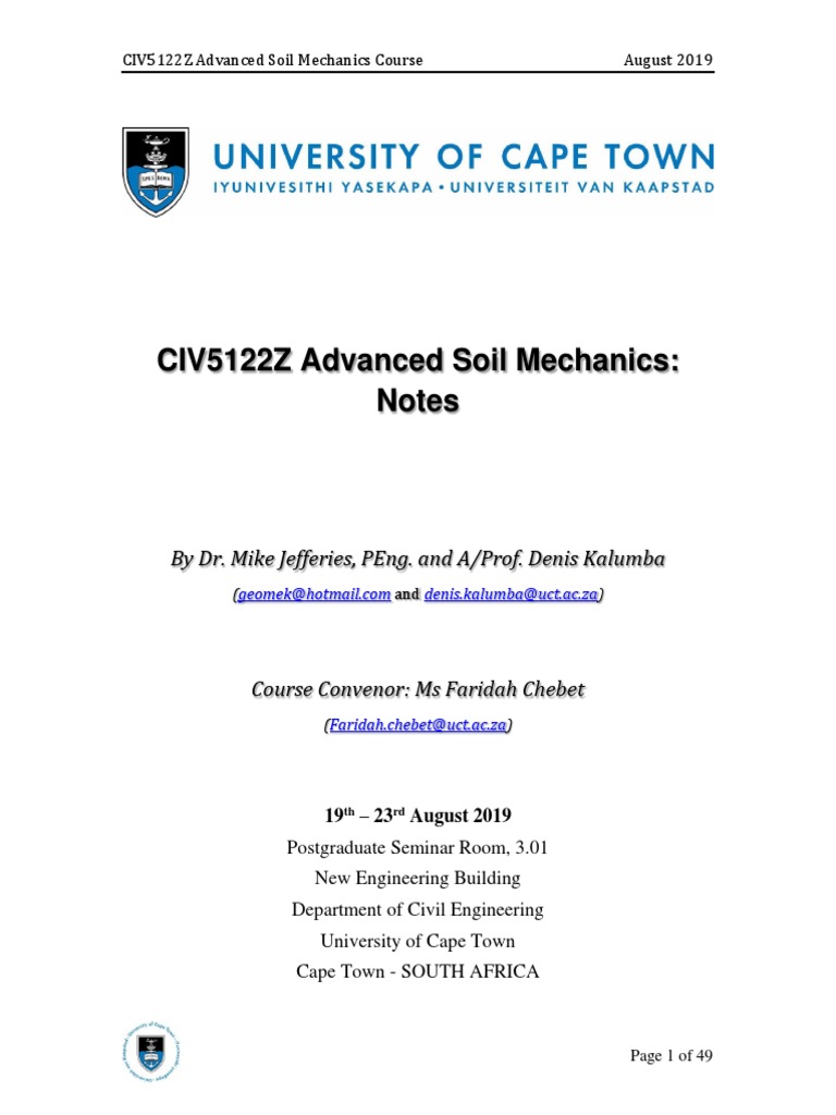 Advanced Soil Mechanics - Course Notes | PDF | Soil Mechanics | Stress ...