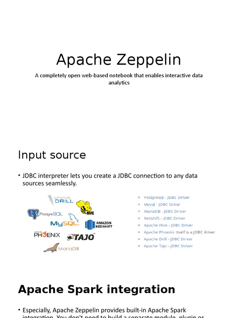Apache Zeppelin A Completely Open Web Based Notebook That Enables Interactive Data Analytics 