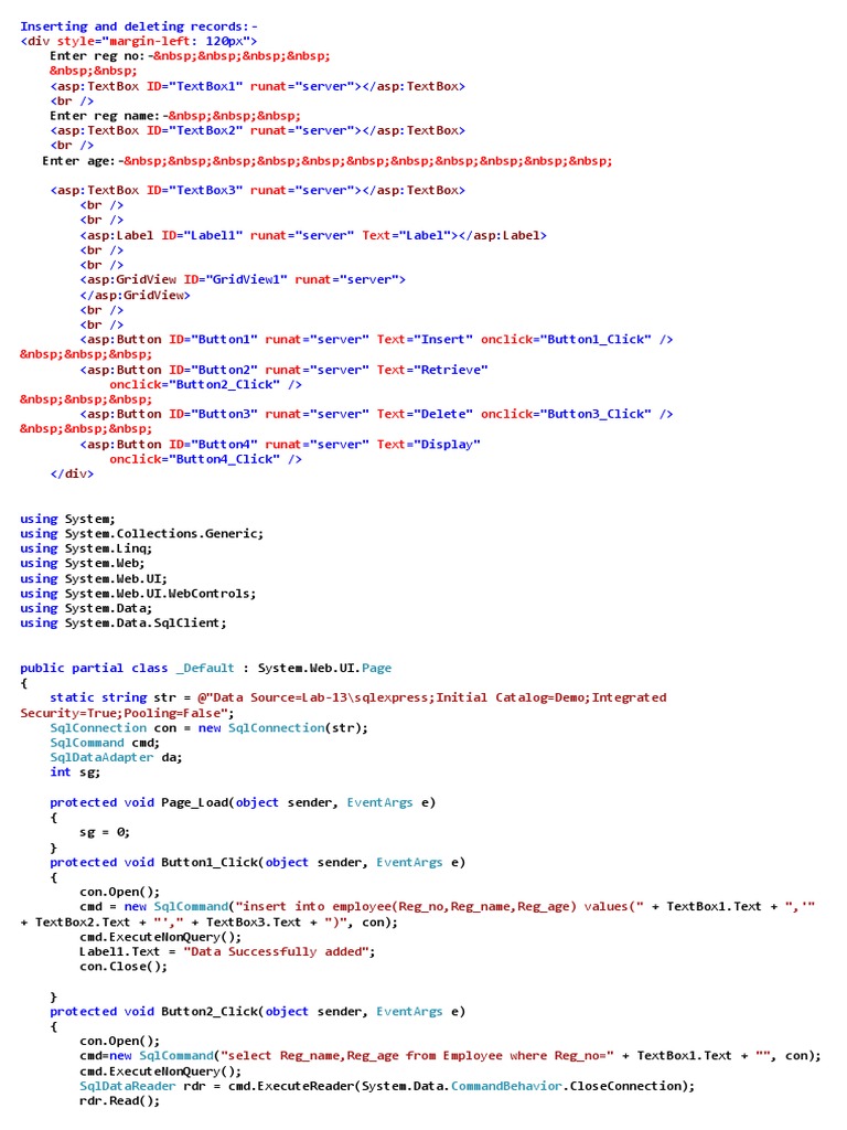 Inserting and Deleting Records | Download Free PDF | Data | Digital Technology