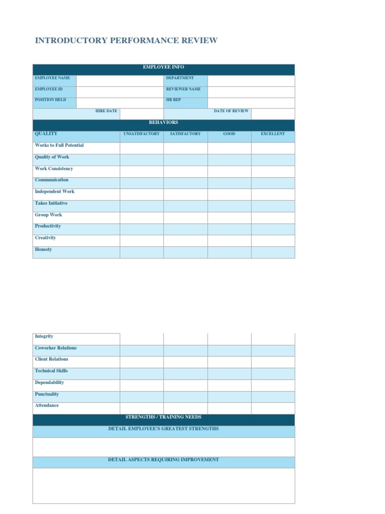 Performance Review Templates | PDF | Competence (Human Resources) | Goal