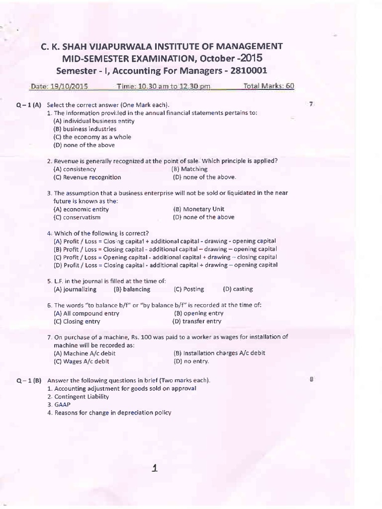 Mid Sem 1sem Exam Paper Oct2015 | PDF | Retail | Focus Group