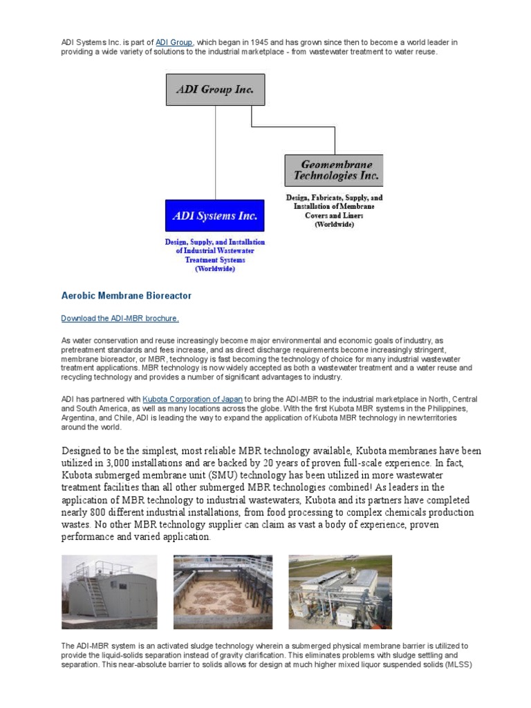ADI Systems Inc | PDF | Sewage Treatment | Environmental Engineering
