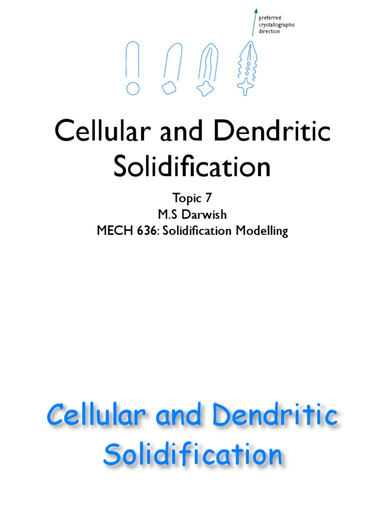 Cellular and Dendritic Solidification Topic 7 | PDF | Physical Sciences ...