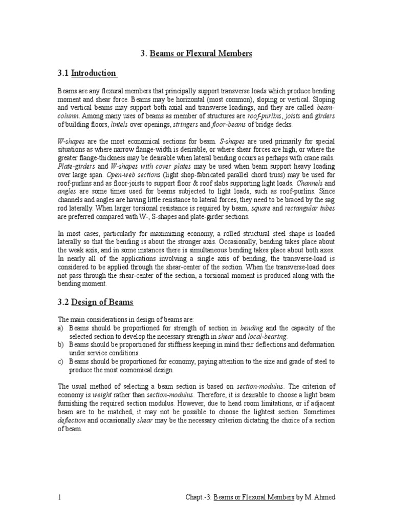 Chapter 3 Beams | PDF | Bending | Beam (Structure)