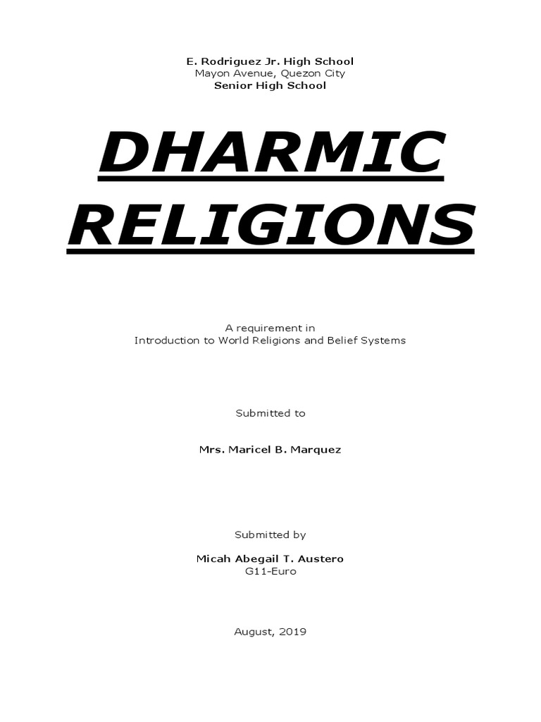 Format-of-Comparative-Analysis - Dharmic Religions | PDF | Gautama ...