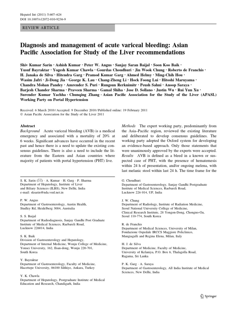 Guideline Variceal Bleeding | PDF | Bleeding | Cirrhosis