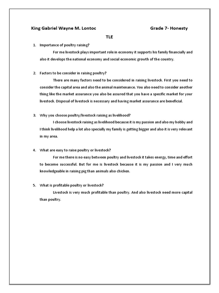 King Gabriel Wayne M. Lontoc Grade 7-Honesty TLE | PDF