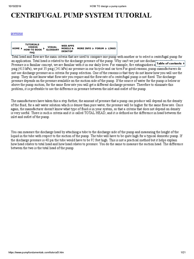 HOW To Design A Pump System | PDF | Pump | Pressure