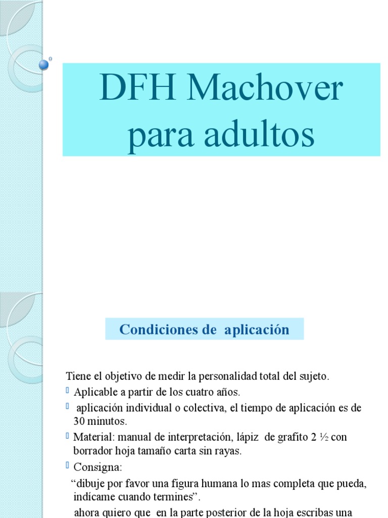 Interpretación del DFH Machover Adultos | PDF | Las emociones | Sicología