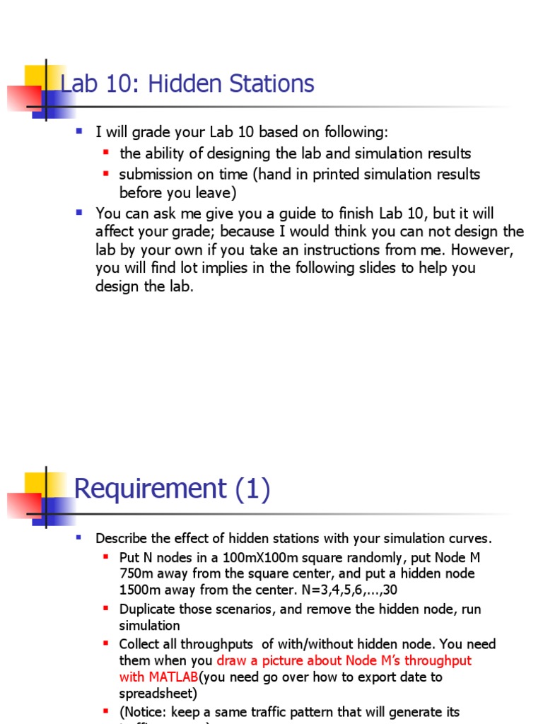 Lab 10: Hidden Stations | PDF | Network Protocols | Information Age