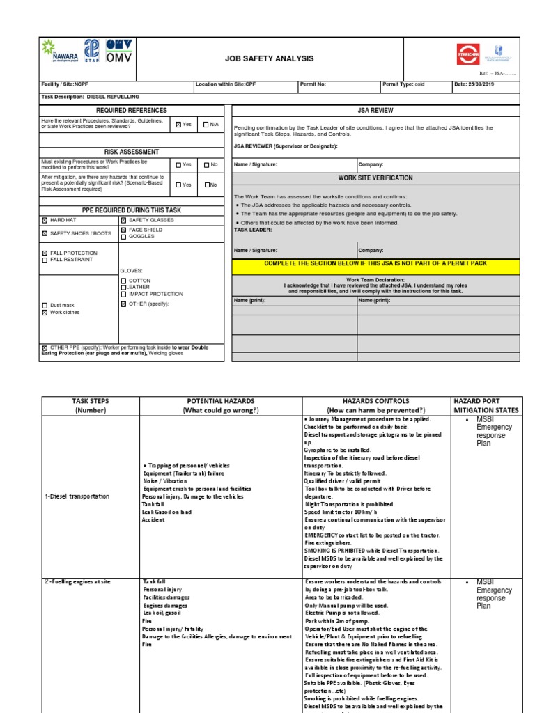 Diesel Refueling | PDF | Personal Protective Equipment | Safety