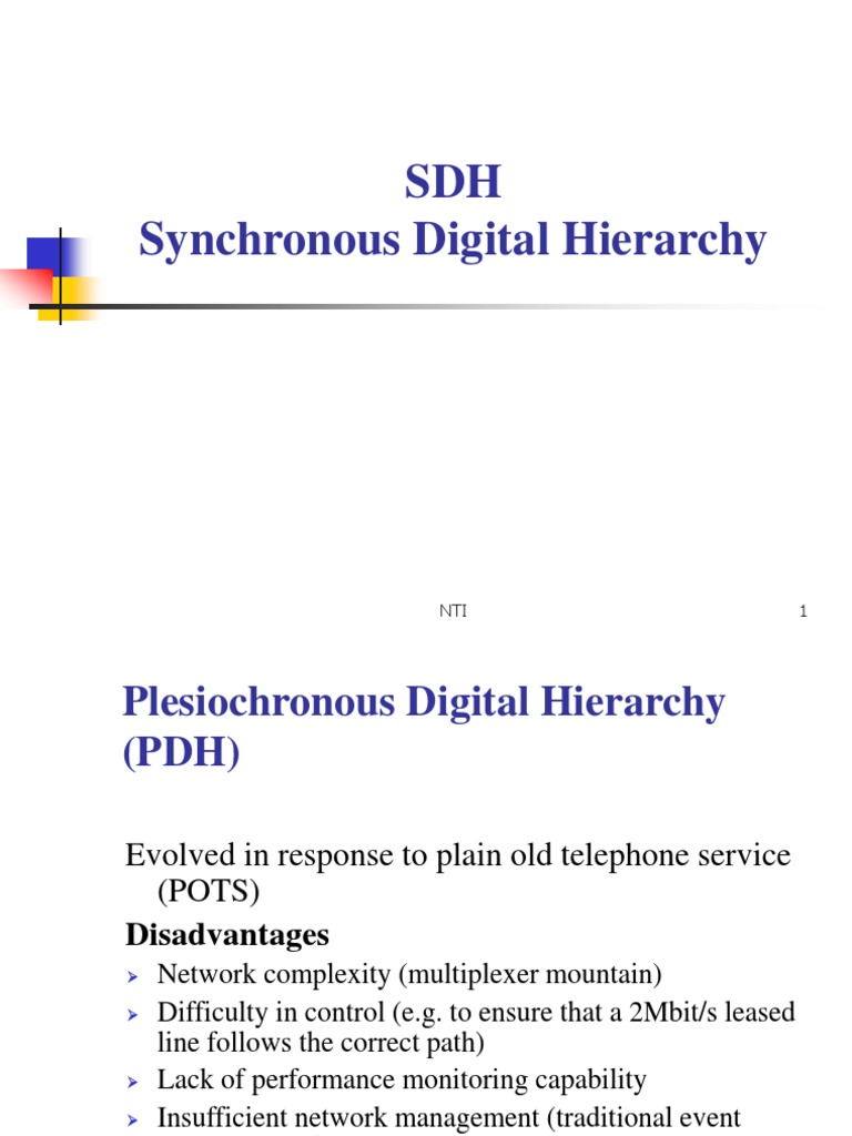 SDH Synchronous Digital Hierarchy | PDF | Telecommunications ...