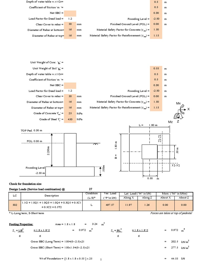 Foundation Design Parameters and Calculations | PDF | Building ...