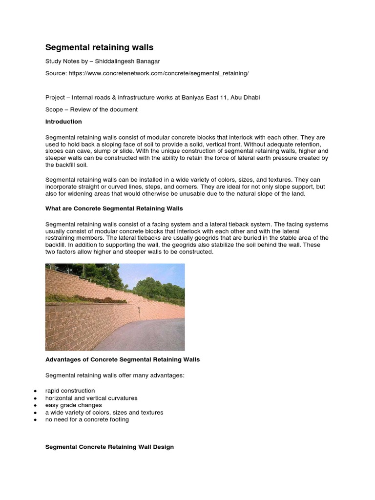Segmental Retaining Walls | PDF | Drainage | Building Technology