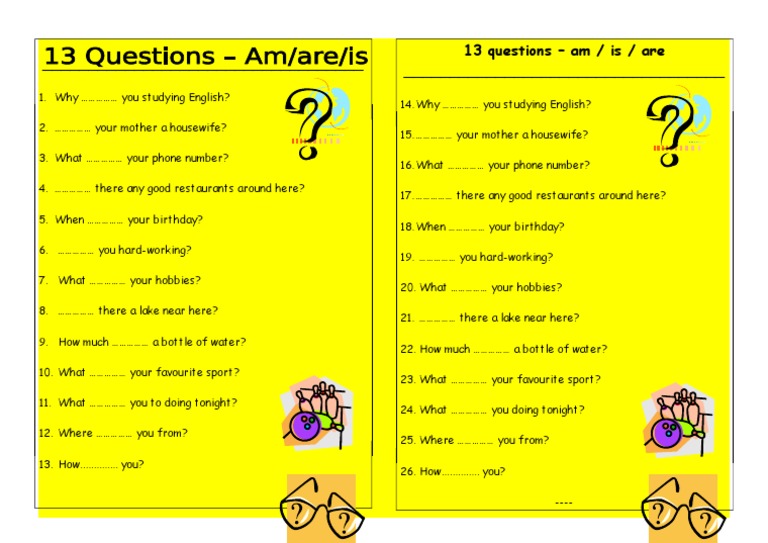 Am Is Are Questions | PDF | Foreign Language Studies | Home & Garden