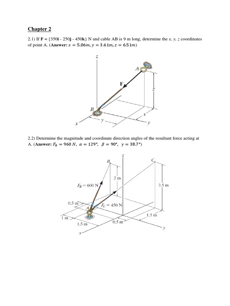 Exercise 1 PDF | PDF | Tension (Physics) | Force