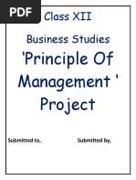 Business Studies Project On Principle of Management | PDF | Employment ...