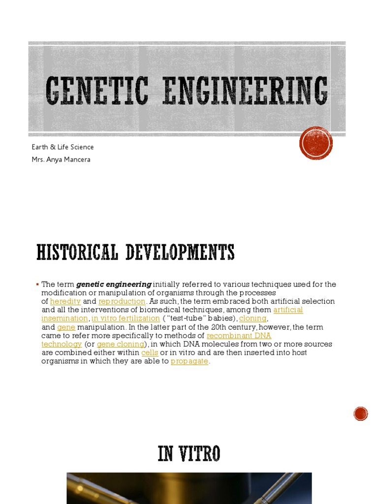 Earth & Life Science Mrs. Anya Mancera | PDF | Genetic Engineering ...
