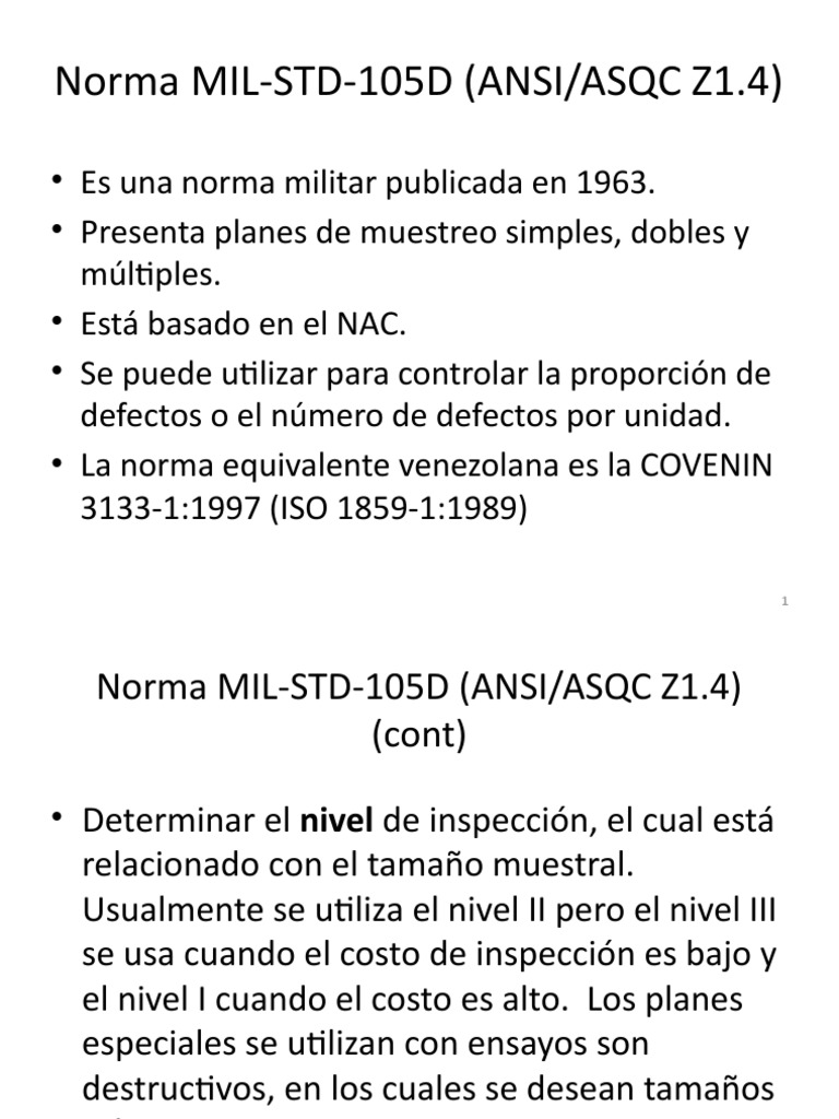 Norma Mil Std 105d (Ansi
