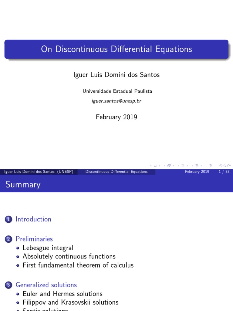 On Discontinuous Differential Equations | PDF | Continuous Function | Ordinary Differential Equation