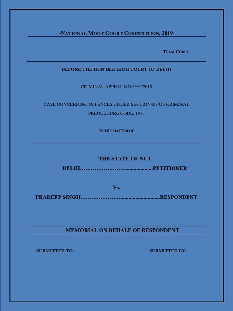 Respondent Final MRJP Nmcompetition | PDF | Bail | Criminal Law