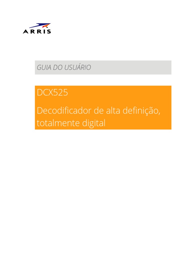 Manual Arris | Download grátis PDF | HDMI | Vídeo