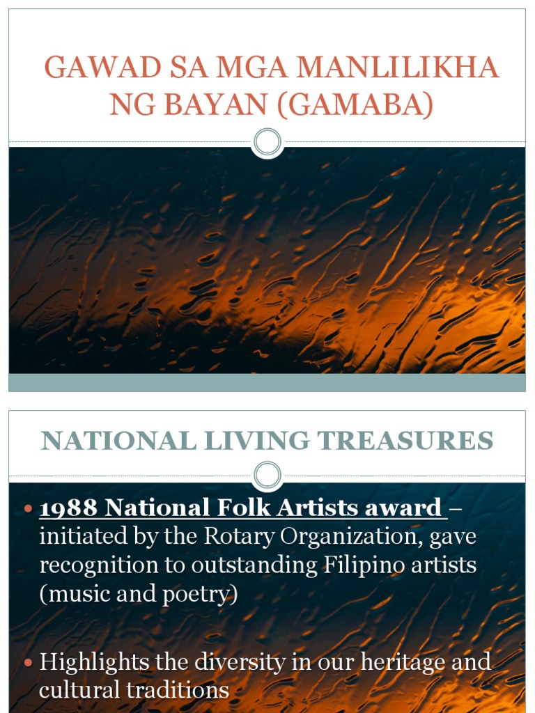 Gawad Sa Mga Manlilikha NG Bayan (Gamaba) | PDF | Philippines