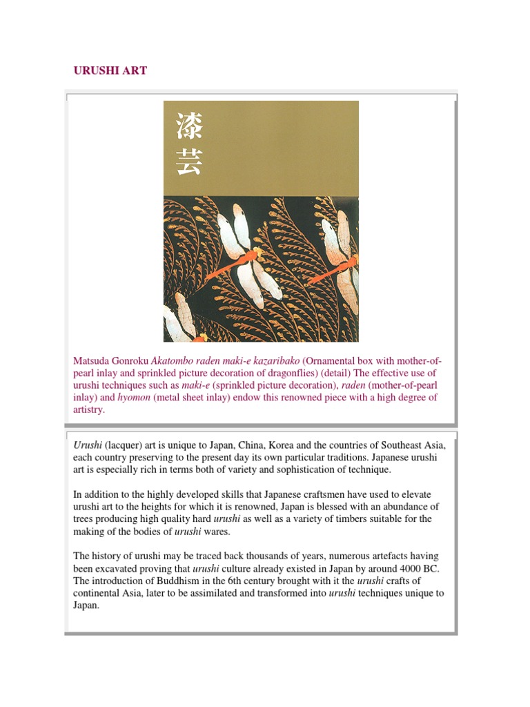 Urushi Art | PDF | Engraving | Decorative Arts