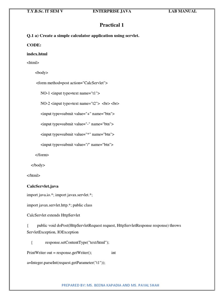 EJ Lab Manual | PDF | Java Servlet | Java Specification Requests