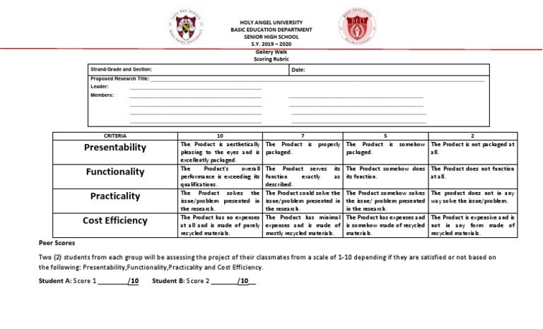 CRITERIA For Gallery Walk | PDF | Rubric (Academic) | Behavior Modification