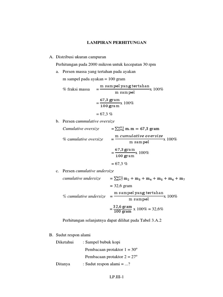 Lampiran Perhitungan Solid | PDF