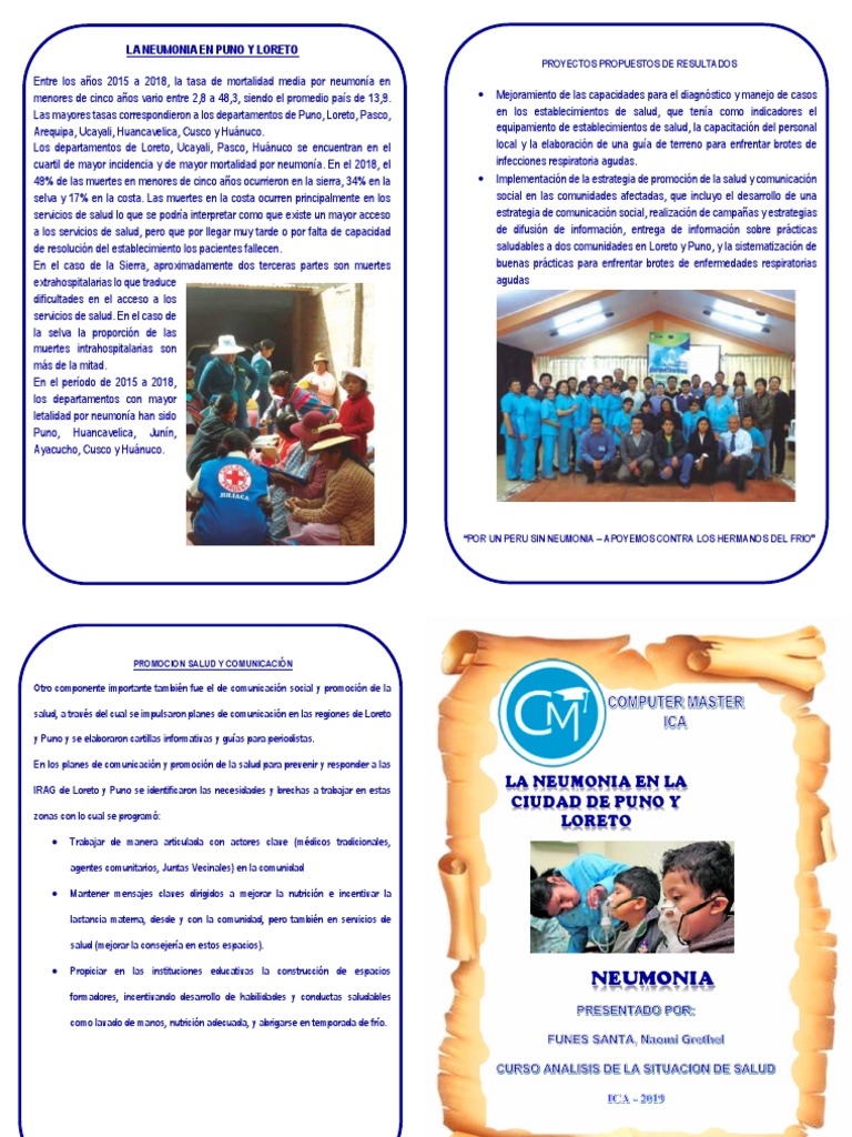 Diptico Neumonia | PDF | Neumonía | Epidemiología