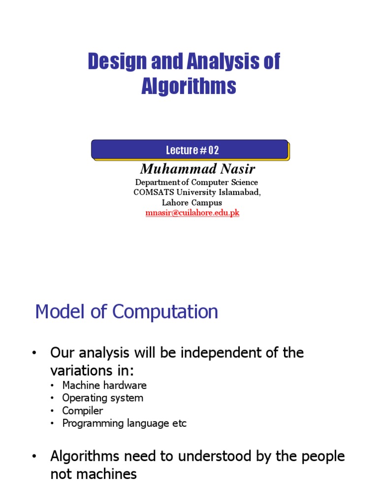 Lecture 02 PDF | PDF | Time Complexity | Software Engineering